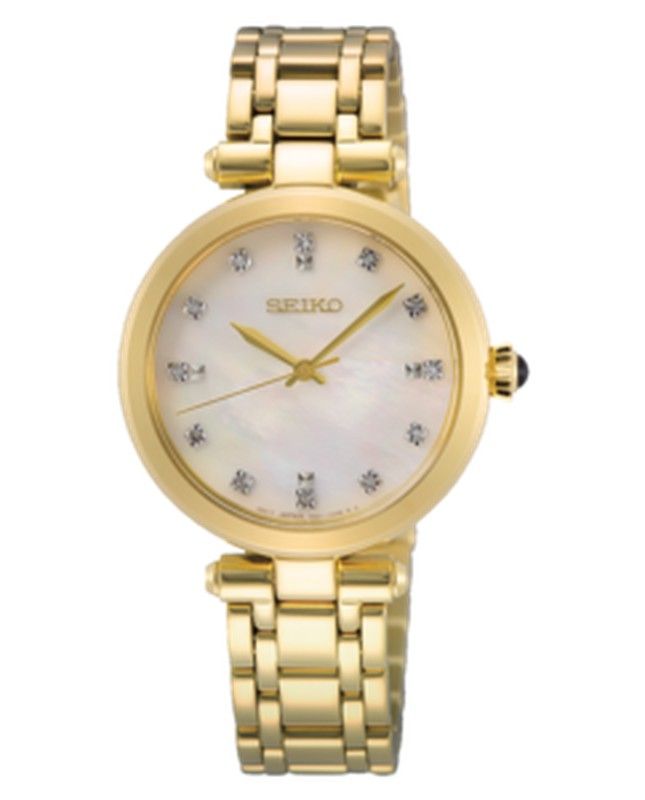 Reloj Seiko Mujer SRZ536P1 Ladies Cuarzo 3 Agujas IP Dorado ...